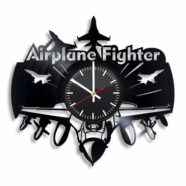 Take Flight Fighter Jet-Themed Vinyl Clock For Aviation Lovers & Pilots ...