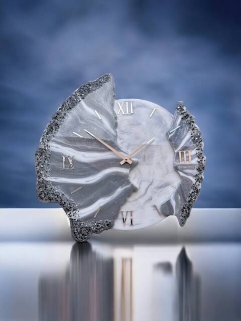 Exclusive Boho Clock, Epoxy Resin Art, Asymmetric Wall Unique Clocks ...