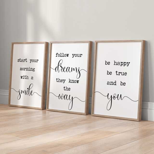 Set Of 3 Positive Quote Prints Modern Wall Art Posters by Etsy ...