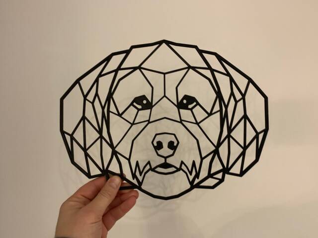 Geometric Schnoodle Dog Pet Head Wall Art Decor Hanging Decoration 3D ...