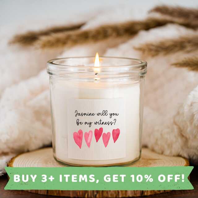 Will You Be My Witness Candle Proposal Sticker Label Witnesses Stickers ...