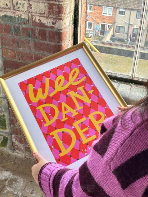 Wee Dander Typographic Patterned Art Print - Belfast Slang Humour Local ...