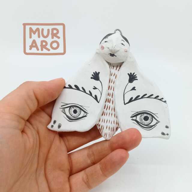 Tiny Ceramic Human Moth Wall Hangings - Handmade Terracotta Decor ...
