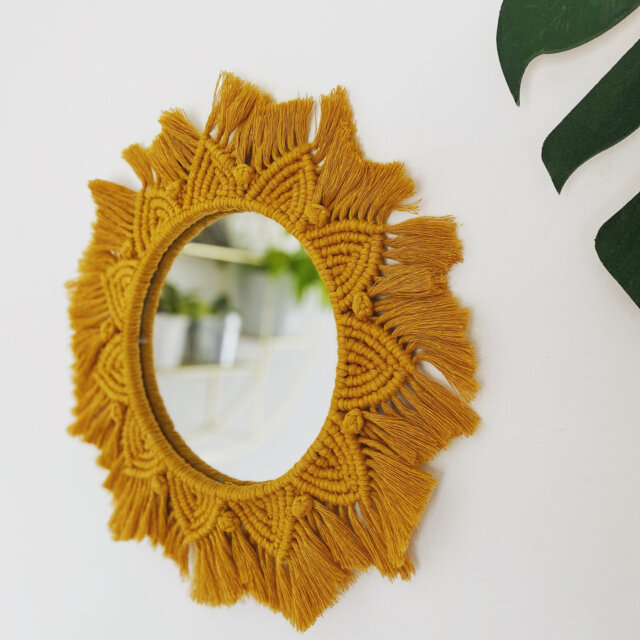 Handmade Macrame Mandala Mirror Boho Rustic Wall Decor by Etsy | ufurnish.com
