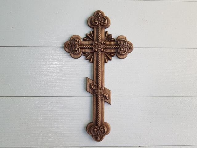Wooden Carved Cross, Crucifix, Religious Wood Carving, Wall Decor ...