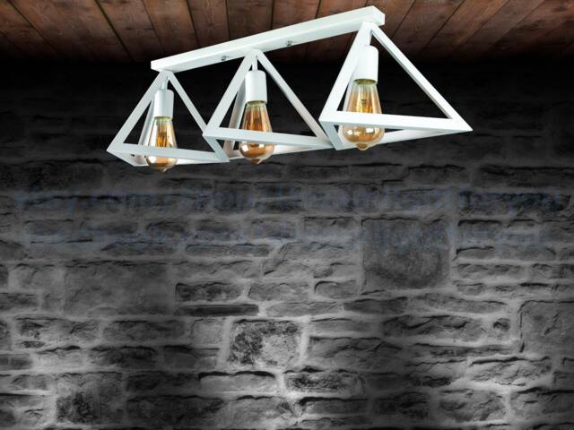 Triple White Pyramid Flush Mount Ceiling Light Flush Light Ceiling ...