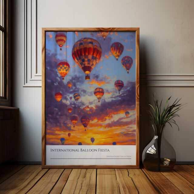 Albuquerque International Balloon Fiesta Poster, New Mexico Festival ...