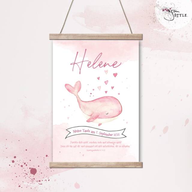 Baptism Poster Wal, With Name & Baptismal Saying, Children's Room ...