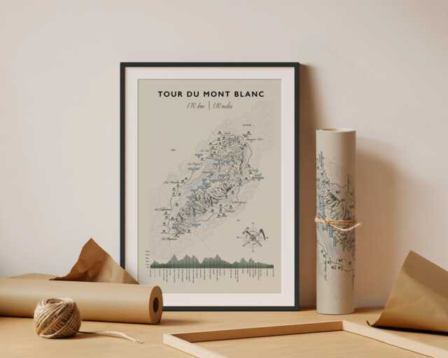 Tour Du Mont Blanc Trail Map - Customizable - Refugios Tmb Massif ...