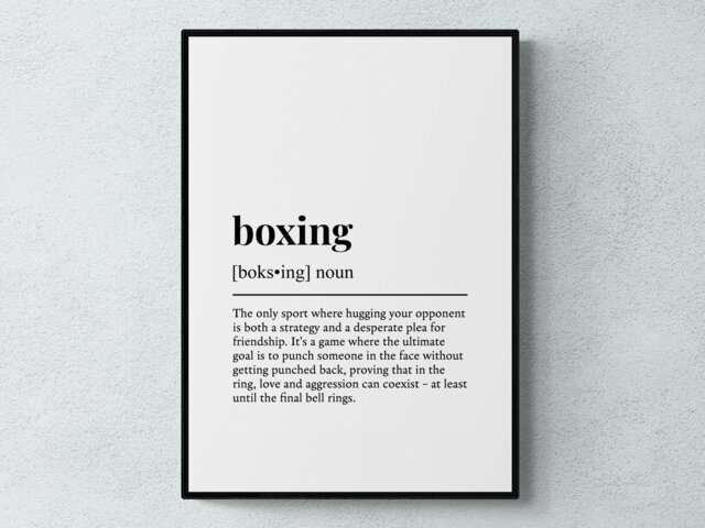 Boxing Funny Definition Sport Gift Wall Art Print by Etsy | ufurnish.com