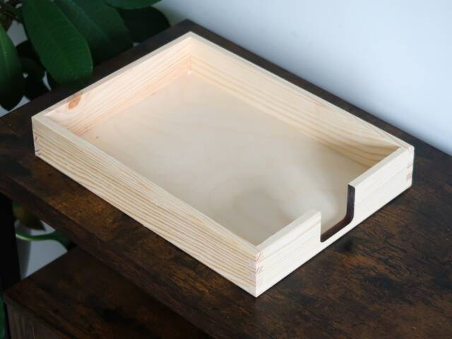 Wooden A4 Paper Tray Portrait Letter Office File Tidy Organiser ...