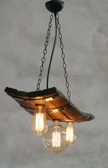 Rustic Ceiling Lights - Wine Barrel Pendant Light Room & Cellar ...