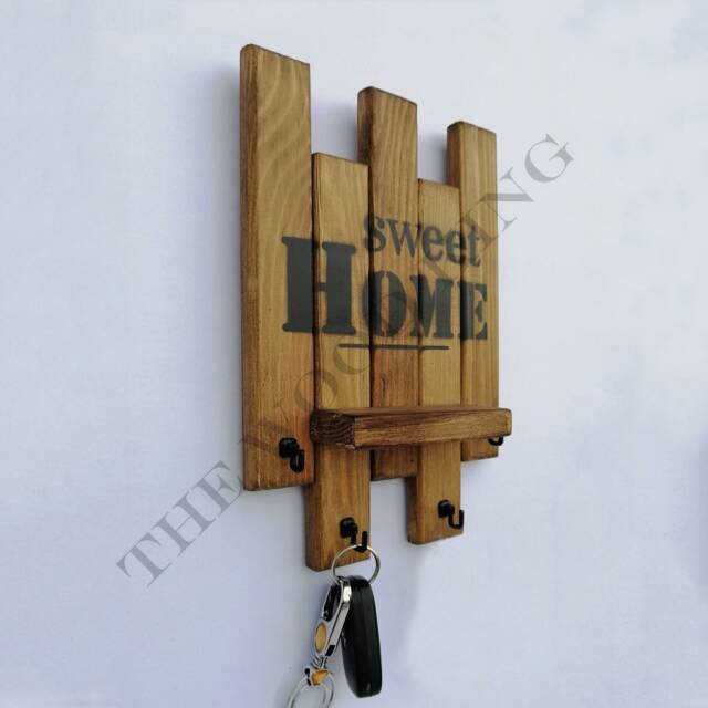 Wooden Keychain, Key Holder, Modern Entryway Decor, Hanger, Wall ...