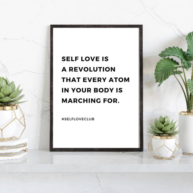 Self Love Print, Typography Wall Art, Home Office Decor, Workspace ...