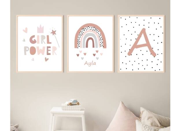 Set Of 3, Rainbow Prints, Nursery Decor, Playroom Print, Girls Bedroom ...