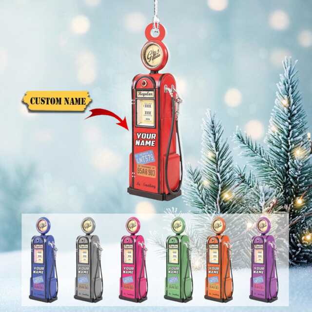 Gas Pump Christmas Ornament 2D , Funny Ornament, Fuel Gift, Gasoline ...