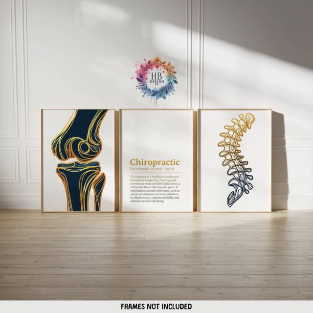 Chiropractic Definition Prints - 3 Line Art Posters - Chiropractor ...