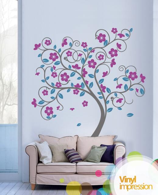 Swirly Tree Vinyl Wall Sticker Life Size by Etsy | ufurnish.com
