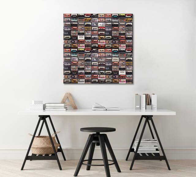 Retro Audio Cassette Print On Canvas Tape Wall Art Music Poster by Etsy ...