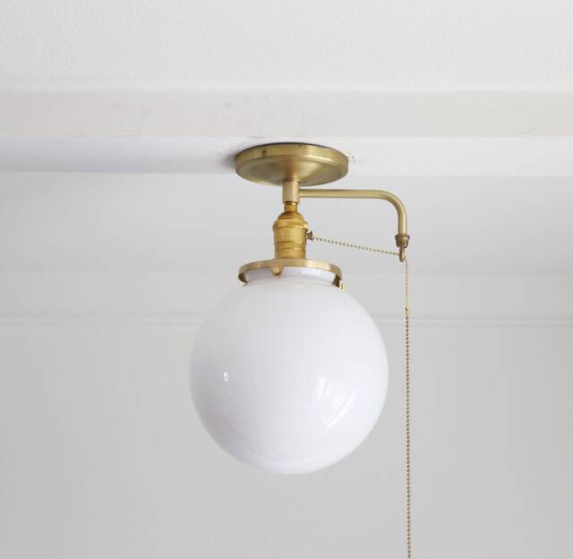 Glass Globe Flush Mount Ceiling Light Fixture - Mid Century Modern ...