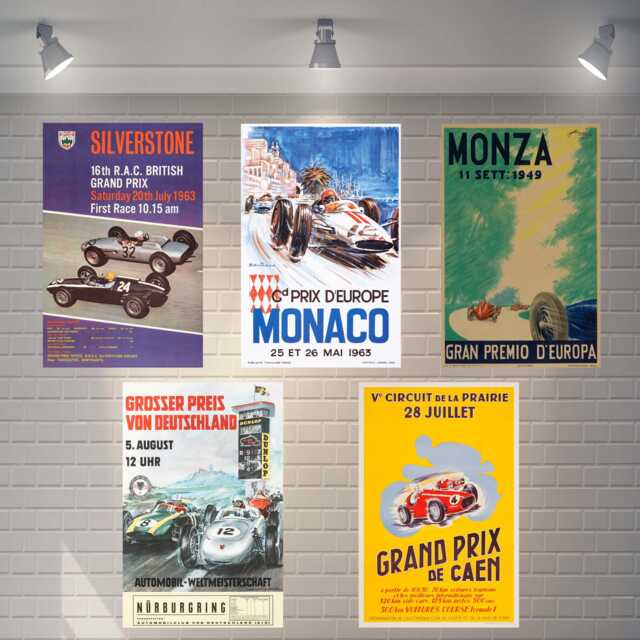 Classic F1 Grand Prix Race Posters Collection - High Quality Wall Art ...