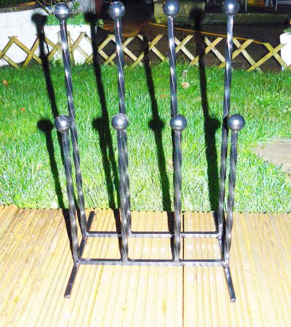 4 Pair Family Wellington Boot Rack Wrought Iron Metal Fully Welded ...