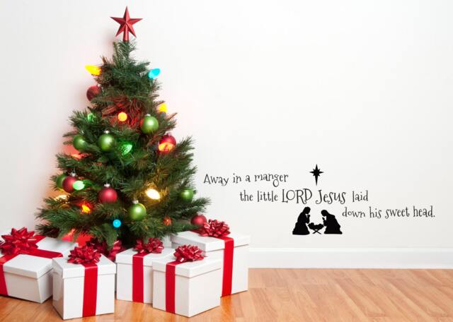 Away in A Manger Quote - Wall Decal Custom Chalkboard Vinyl Art ...