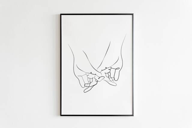 Pinky Promise - Line Art, Hands, Personalised Art by Etsy | ufurnish.com