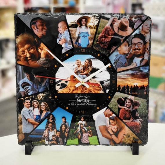 Personalised Slate Clock - Photo Clock, Gift Idea, Unique Home Decor ...