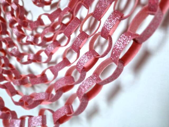 "Pink""Paper Chain"" Felt Garland/Christmas Garland/New Year Bunting ...