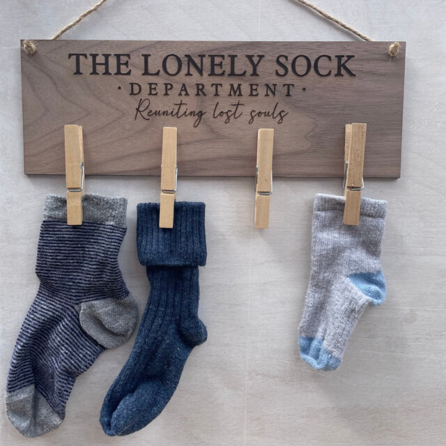 Missing Socks Laundry Sign/Walnut Wood Home Decor /Laundry Room Wooden ...
