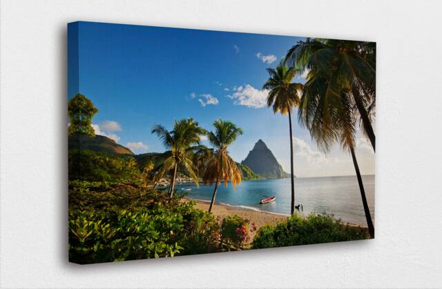 Famous Places Art Canvas-st Lucia Pitons Place Canvas Poster/Printed ...