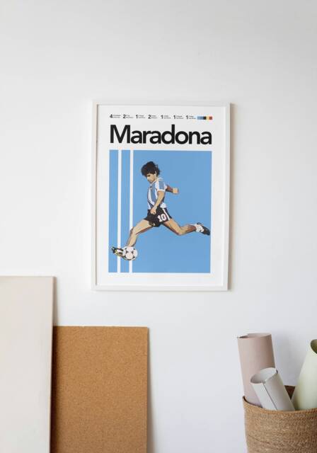 Diego Maradona Poster - Handmade A6 To A1 Drawing On Thick Paper With ...