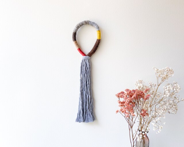 Fringed Rope Art For Mural Decor, Wrapped Macrame Knot Wall Hanging ...