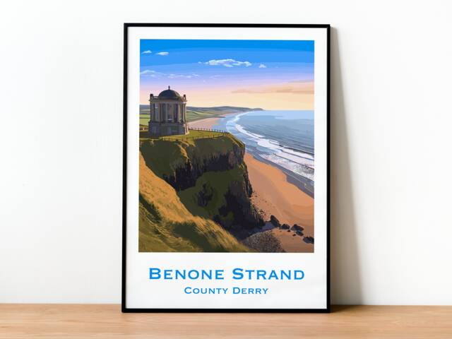 Customisable Benone Strand Print - County Derry Wall Art Northern ...