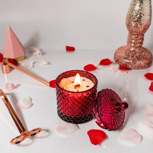 Sangria Crystal Candle Red Currant, Amber & Rose Quartz by Etsy ...