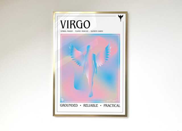 Virgo Poster Horoscope Print Star Sign Astrology Zodiac Gifts Spiritual ...