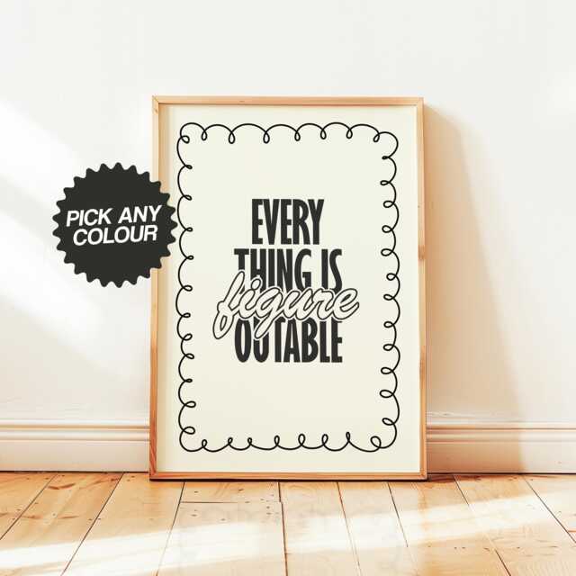 Everything Is Figureoutable Print, Positive Affirmations Office Desk ...