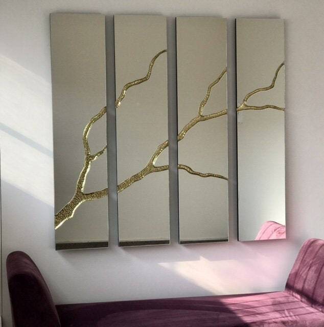 Reflection??? - Frameless Mirror With Brass Detailed, Hand Crafted ...