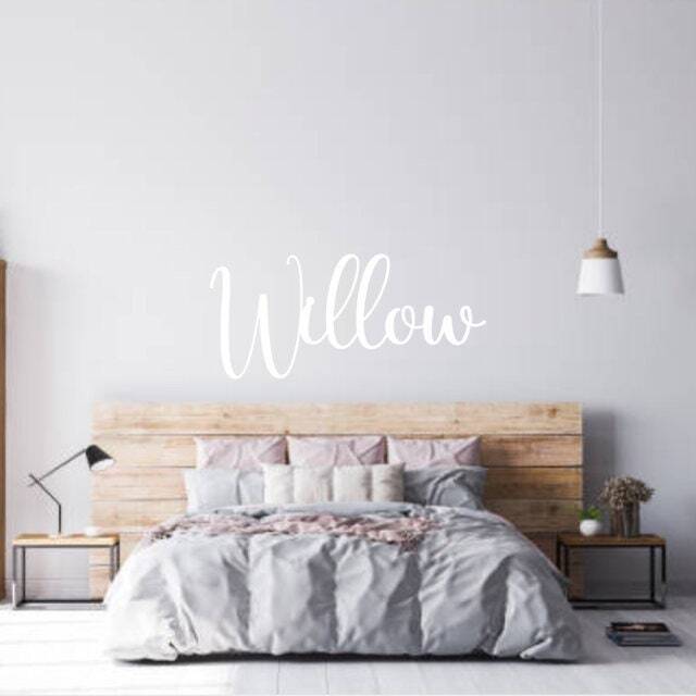 Personalised Wooden Name Sign in Elegant Font - Custom Wall Art Over ...