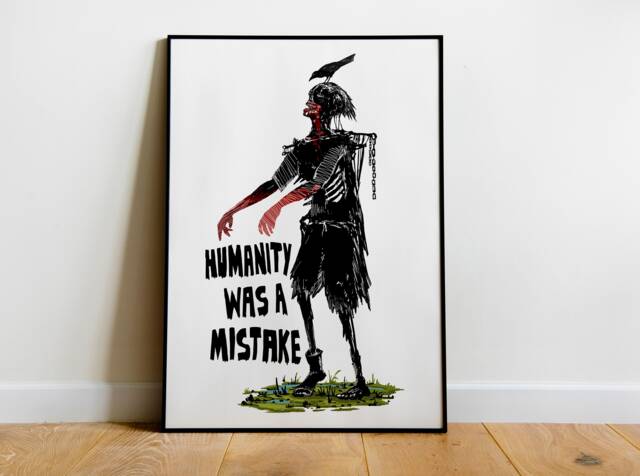 Humanity Was A Mistake Art Print, War, Poster, Prints, Humanity, Goth ...
