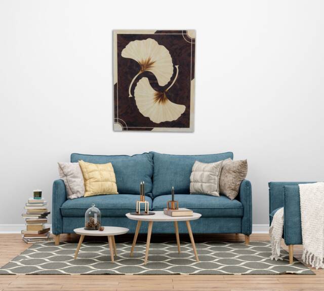 Gingko Leaf Marquetry Wood Wall Art Exotic Tree Of Life Decor by Etsy ...