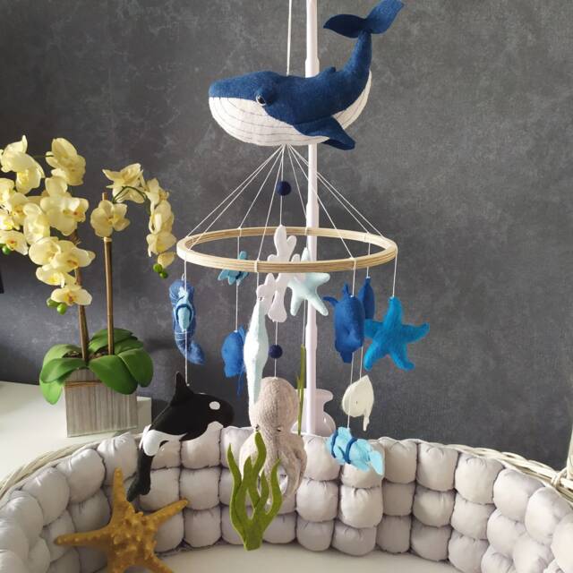 Ocean Sea Baby Crib Mobile, Nautical Whale Mobile, Octopus Mobile ...