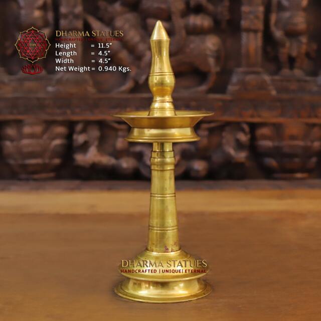 Brass Original Kerala Nilavilakku Minaram & Kalash Oil Lamps Cleansed ...