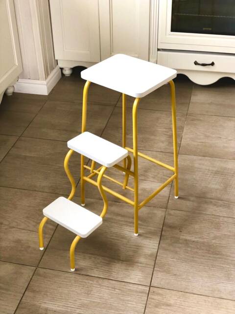 Kitchen Step Stool. Stepping Ladder. Folding Bar Library Steps. Foot ...