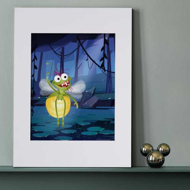 Goin' Down The Bayou. Princess Frog Inspired Glowbug Ray Art Print. A4 Mounted Artwork by Etsy ...