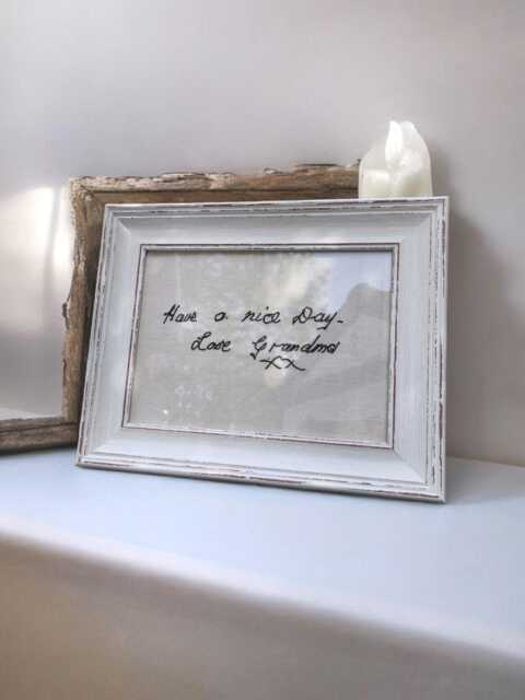 Handwritten Embroidery Art - Custom Framed Message From A Loved One by ...