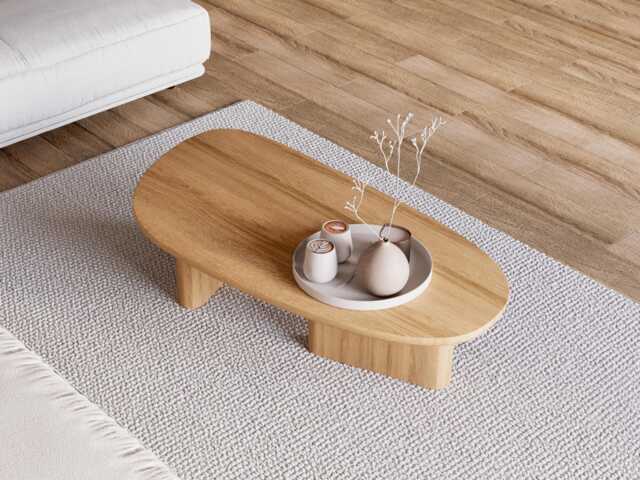 Blob Modern Coffee Table - Scandi Table Solid Wood Coffee Japandi Living Room by Etsy | ufurnish.com