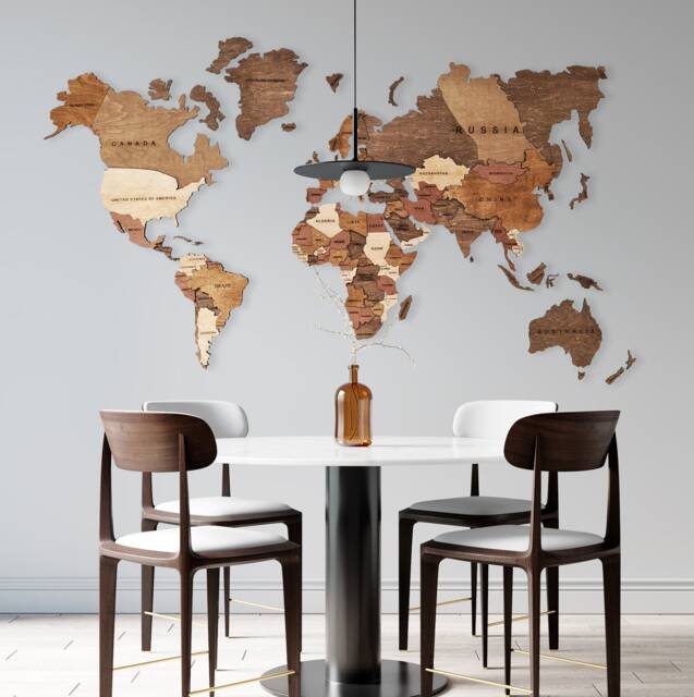 World Map 3D Travel Map Men Birthday Anniversary Gifts For Husband ...