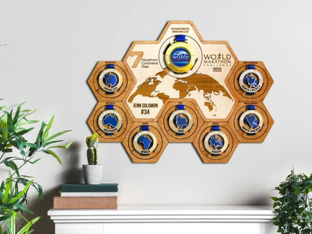 World Marathon Challenge Finisher Medal Holder With Full ...